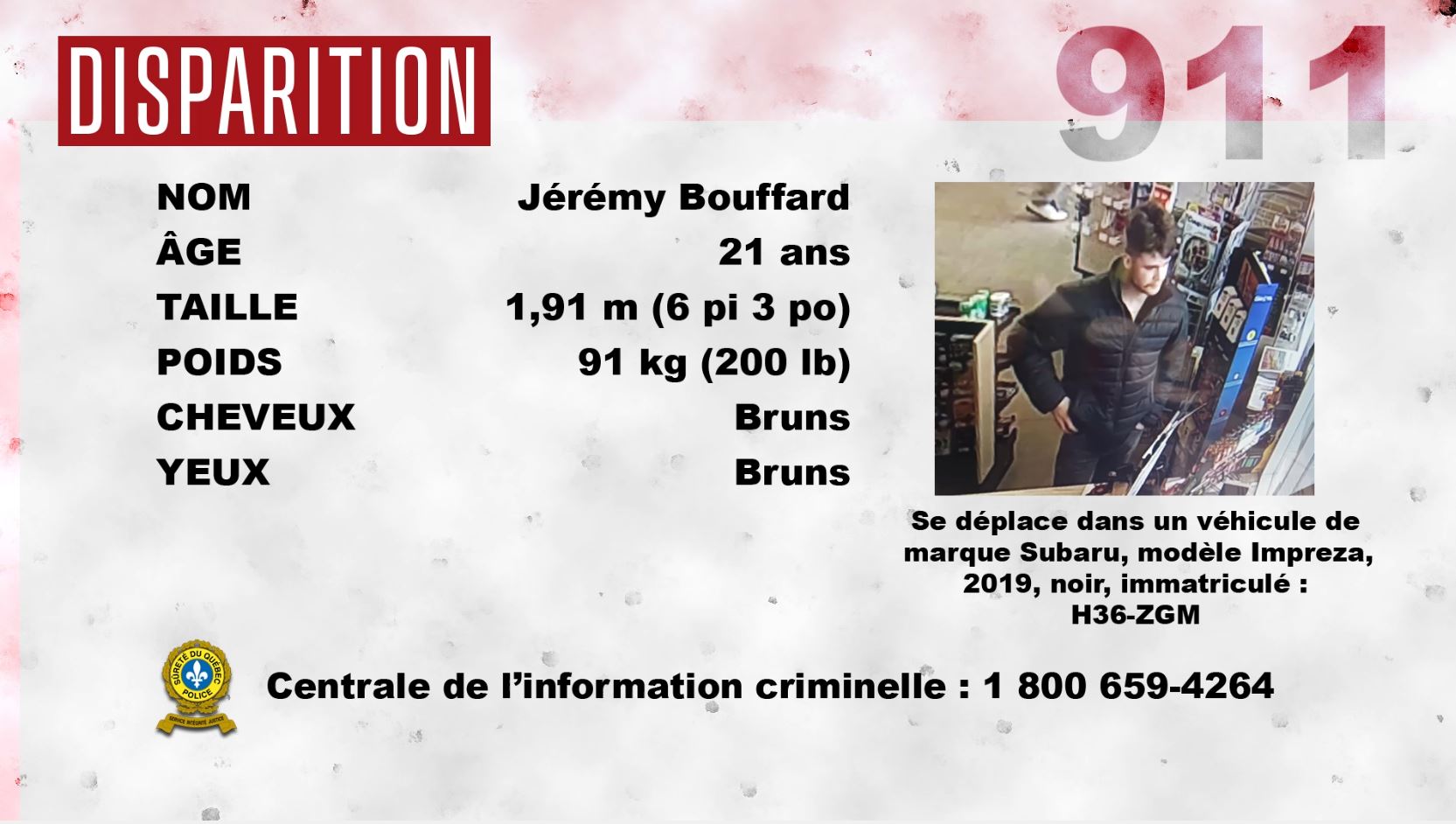 Disparition de Jérémy Bouffard - Noovo Abitibi-Temiscamingue